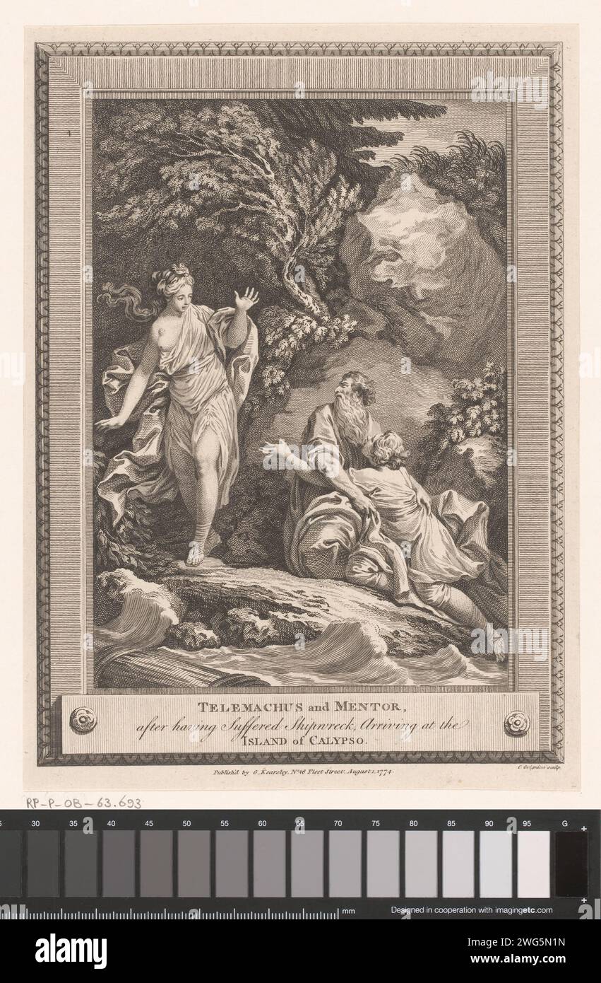 Telemachus and Mentor arrive on the island of Calypso, C. Crignion ...