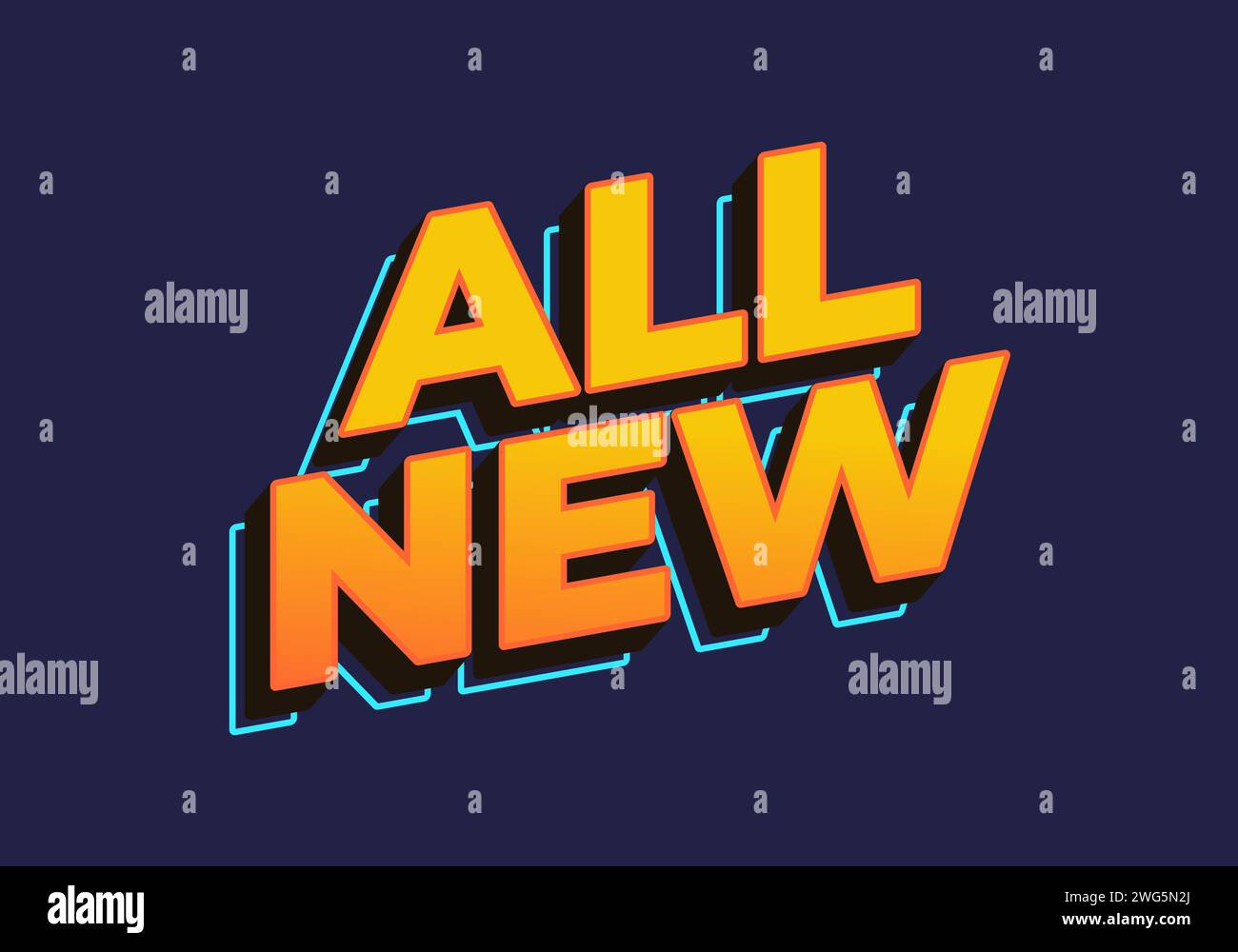 All new. Text effect in yellow color in 3D look Stock Vector Image ...