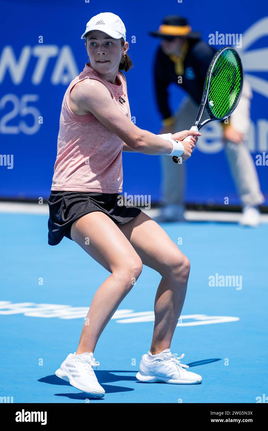 Katie Volynets of the USA in action during the Round of 16 of the 2024 ...