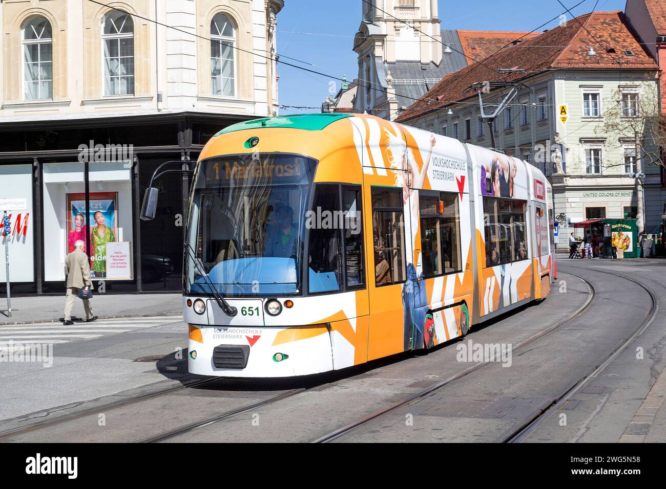 Tramway Line 1, Graz, Styria, Austria Stock Photo - Alamy