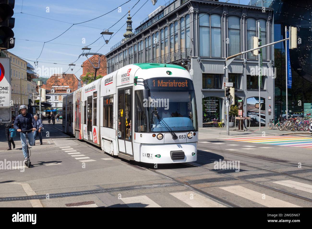 Tramway Line 1, Graz, Styria Stock Photo - Alamy