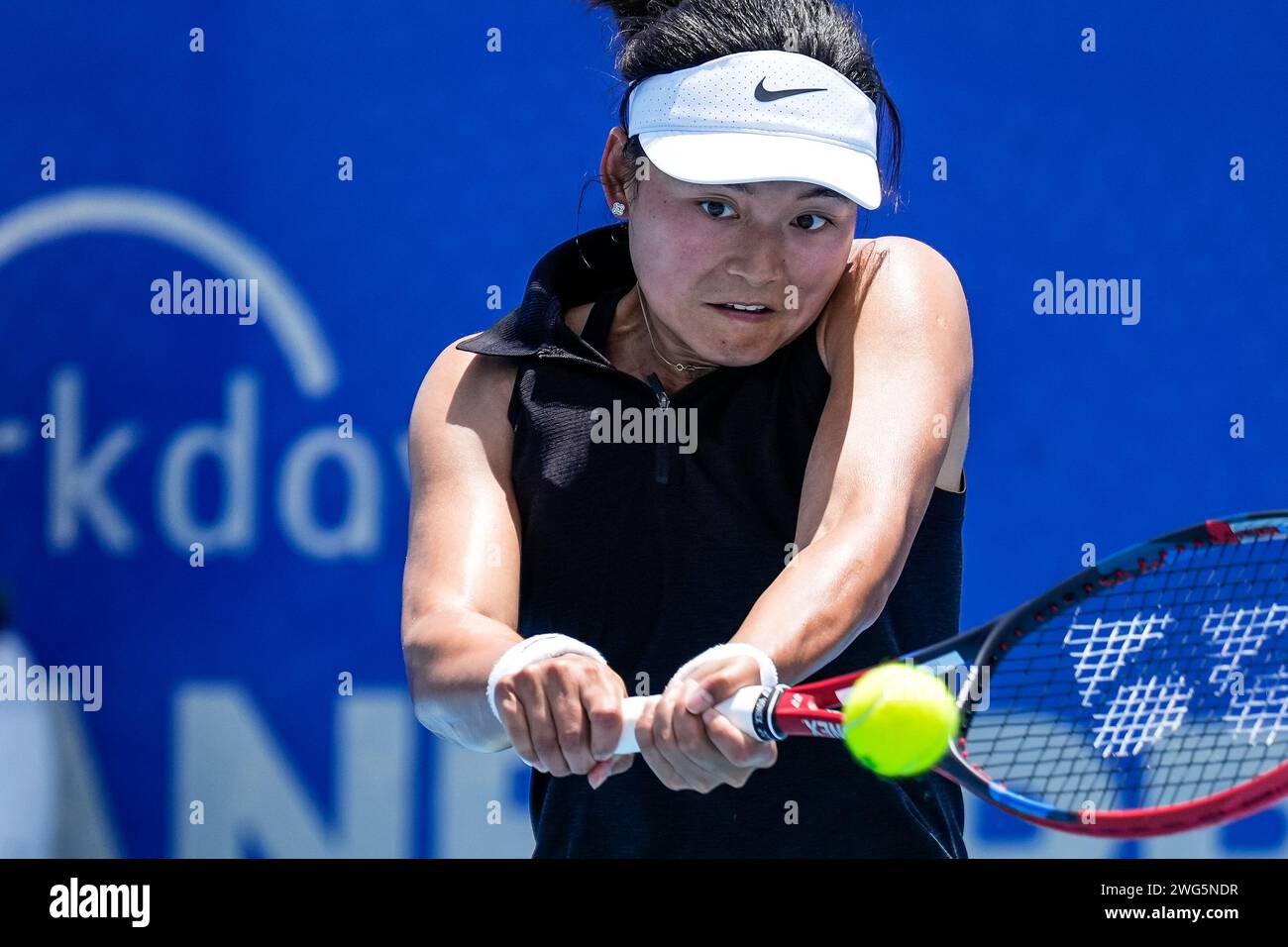 Yafan Wang of China in action during the Round of 16 of the 2024 ...