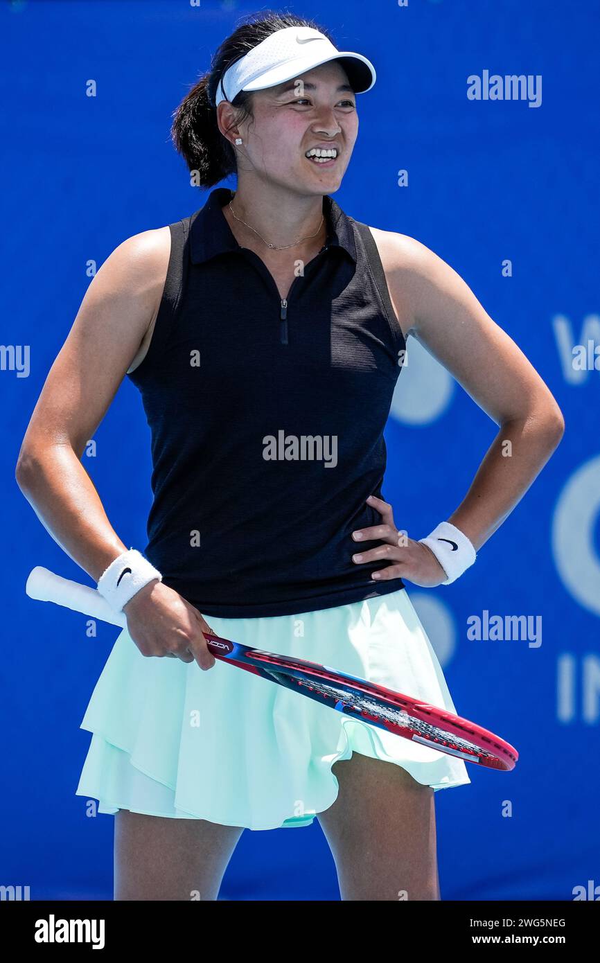 Yafan Wang of China in action during the Round of 16 of the 2024 ...