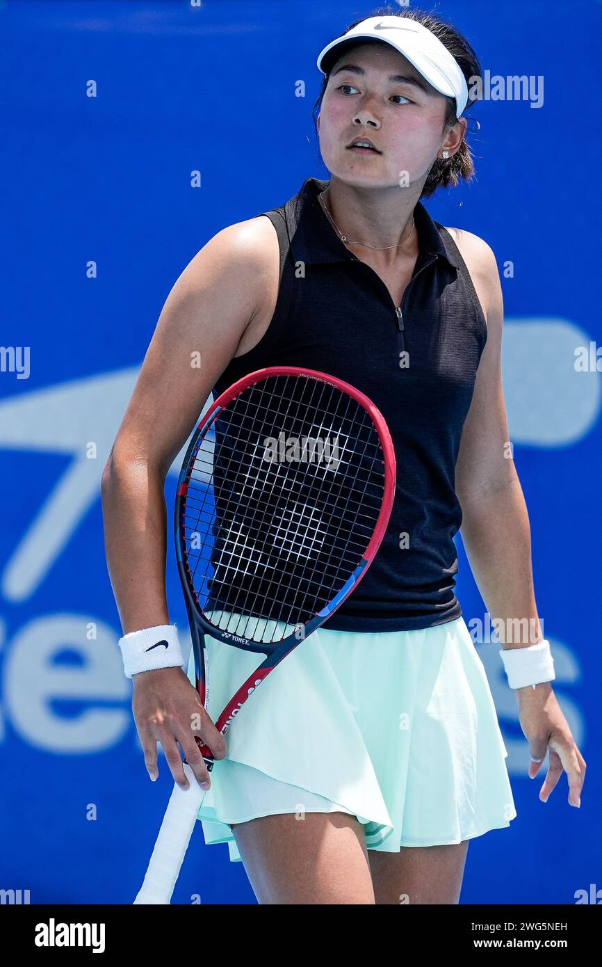 Yafan Wang of China in action during the Round of 16 of the 2024 ...