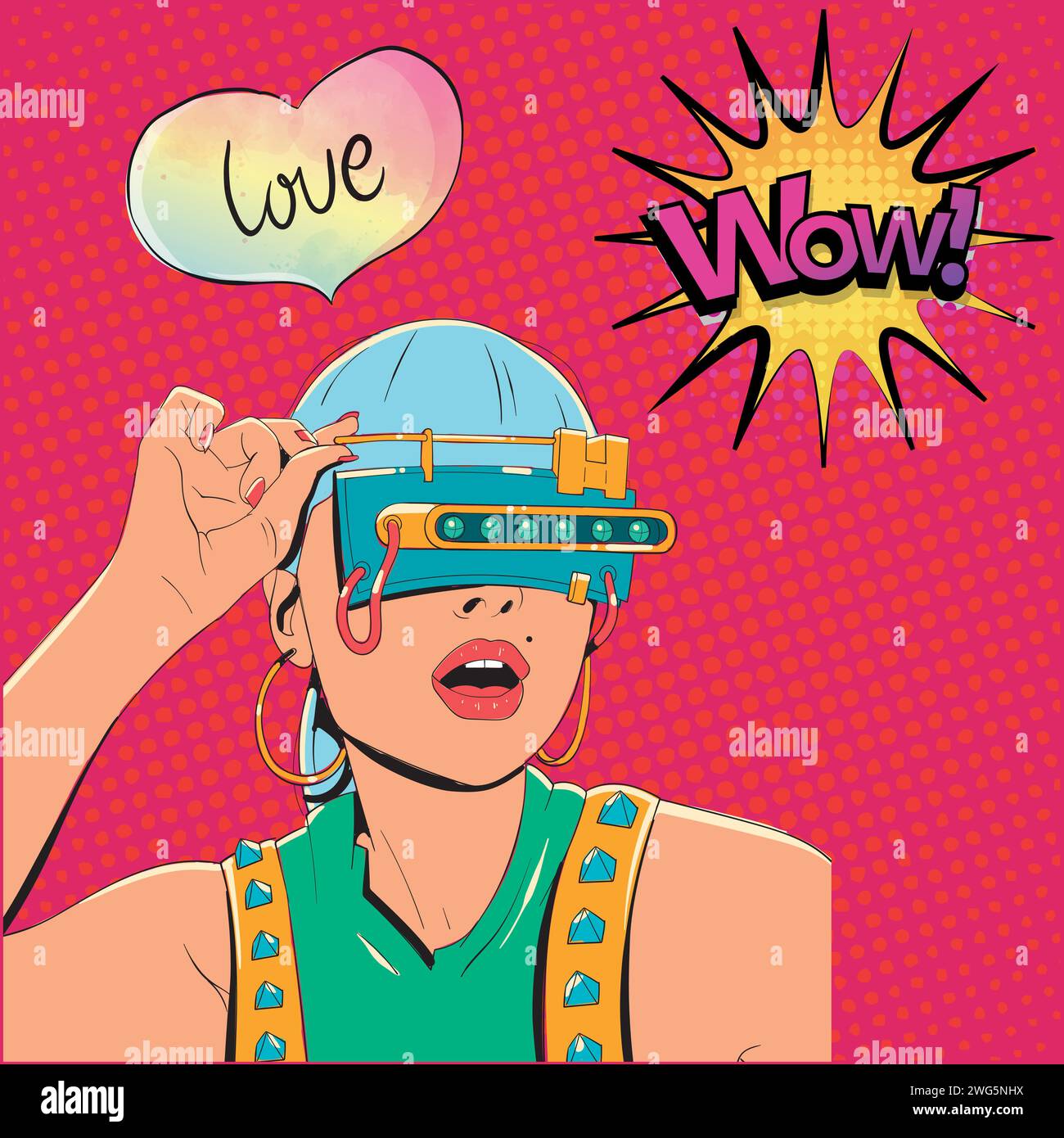 woman technology pop art style vector image Stock Vector Image & Art ...