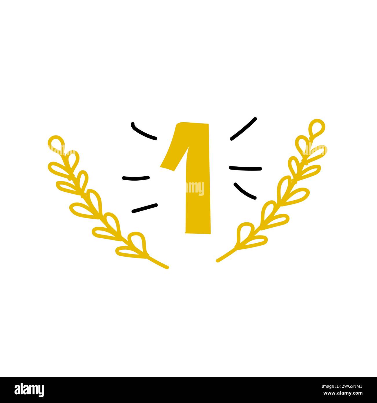 First place vector badge award for brand. Vector illustration of ...