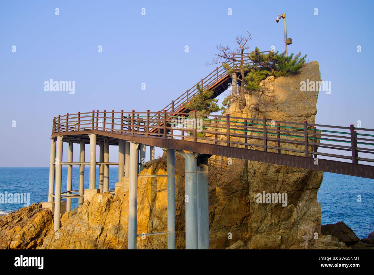 Samcheok City, South Korea - December 28, 2023: Atop a 20-meter coastal ...