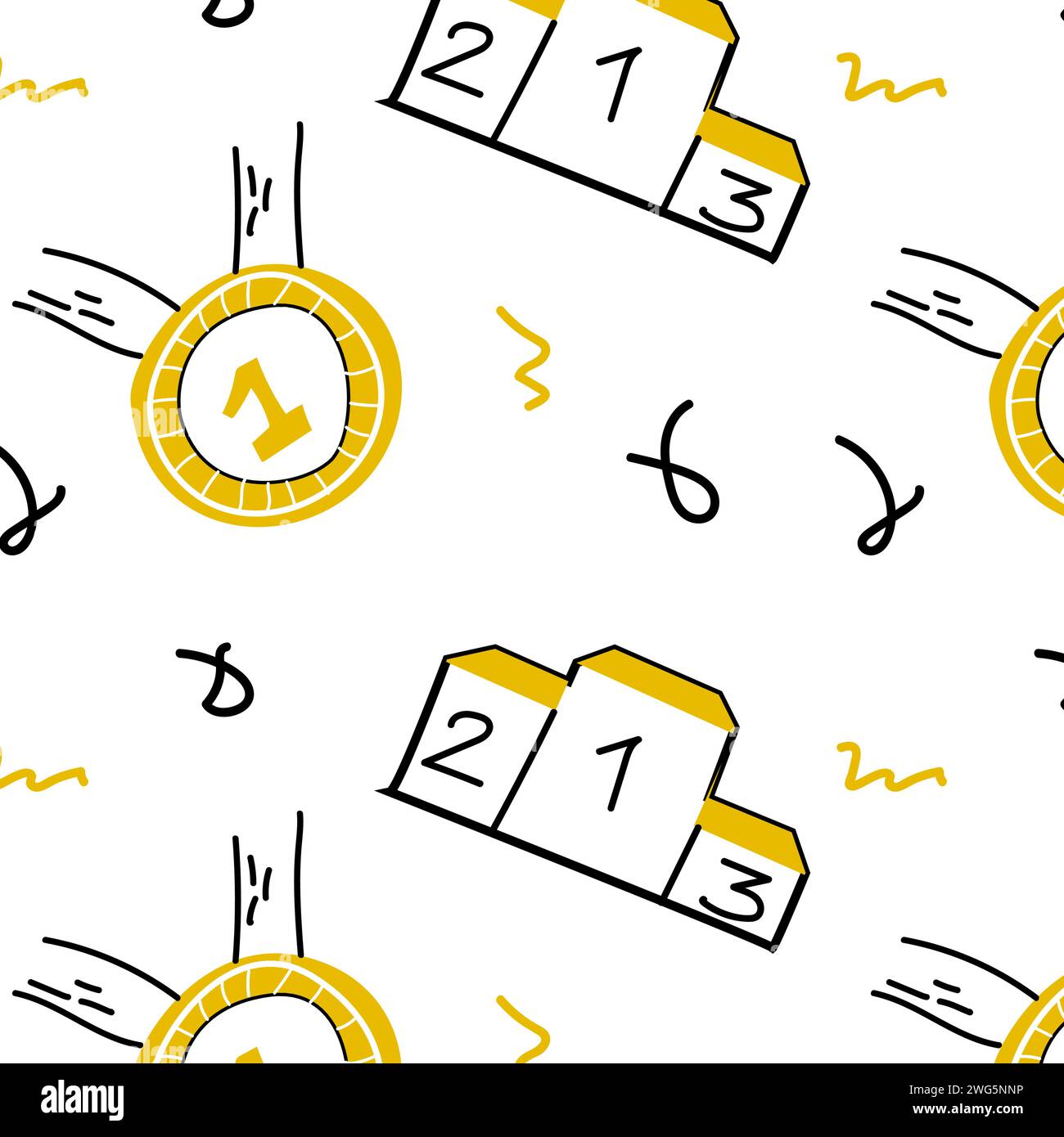 doodle Hand drawn first place background. Vector illustration of ...