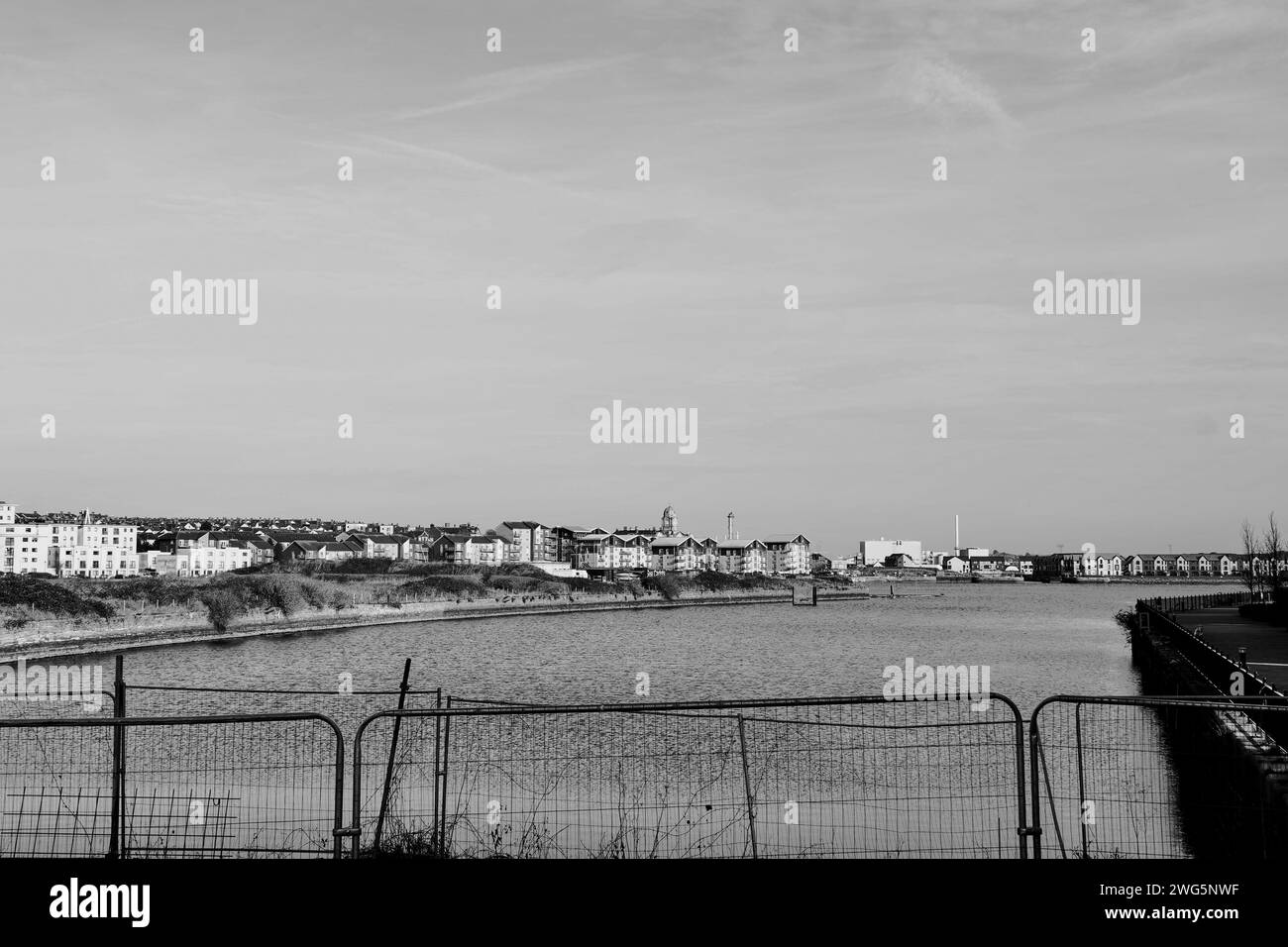 Barry, Wales, Feb 2nd 2024: The large, undeveloped land called The Mole ...