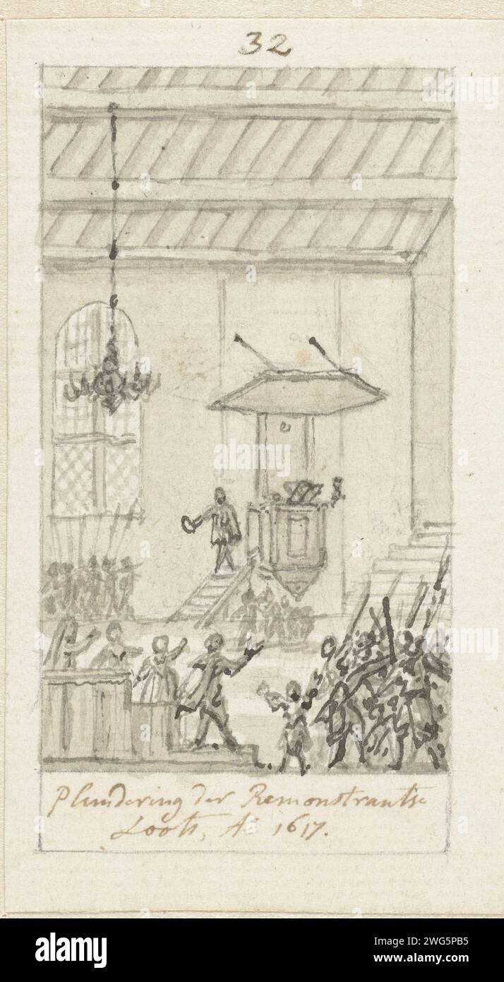 Looting of the Remonstrant meeting place in Amsterdam, 2 February 1617 ...