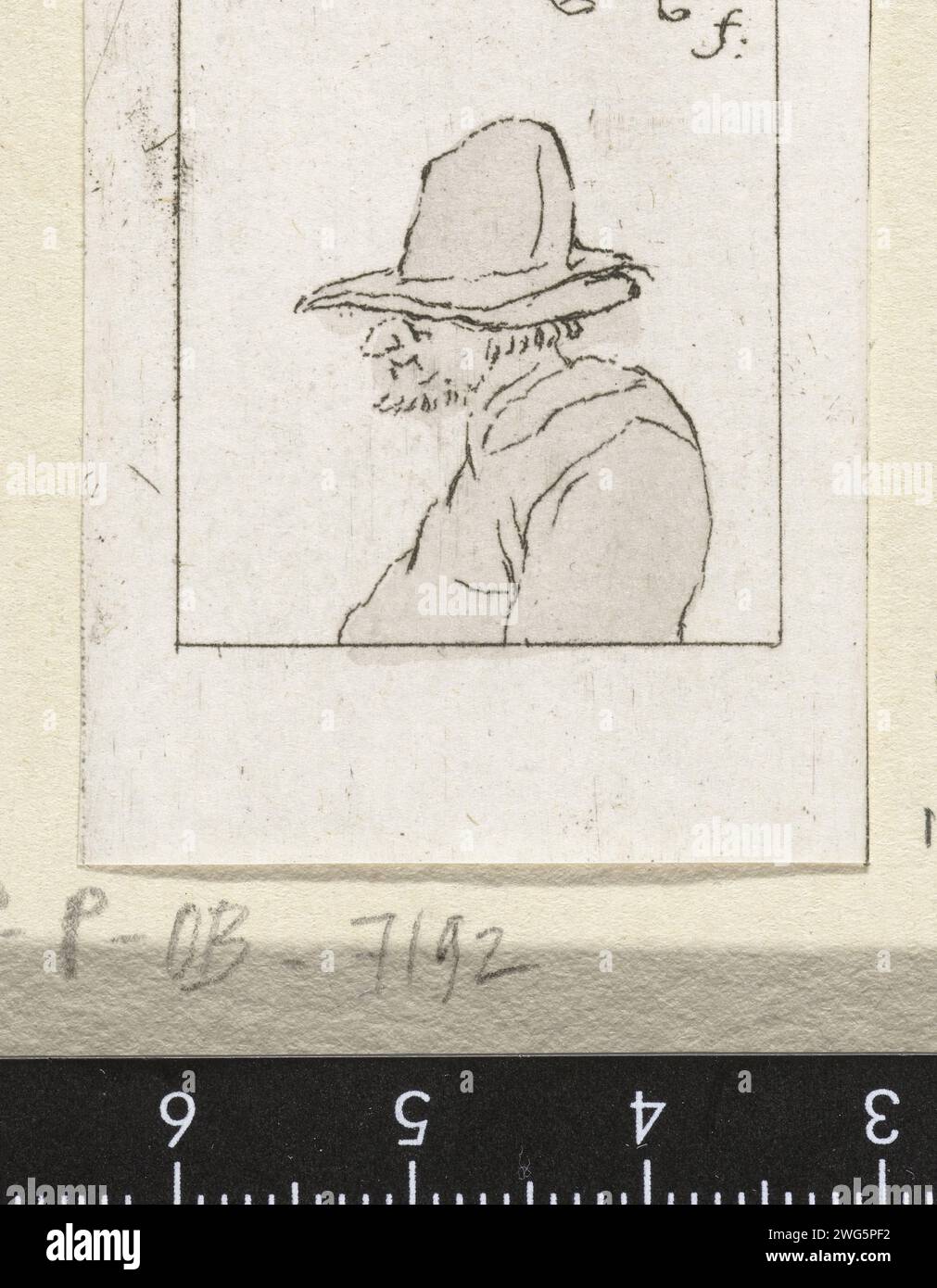 Bust of an old farmer, Pieter de Mare, after Christina Chalon, 1777 ...