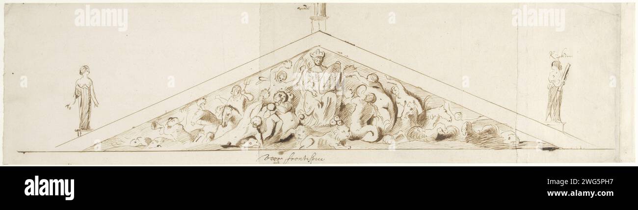 Design for the Timpaan at the front of the Amsterdam town hall, Jacob ...