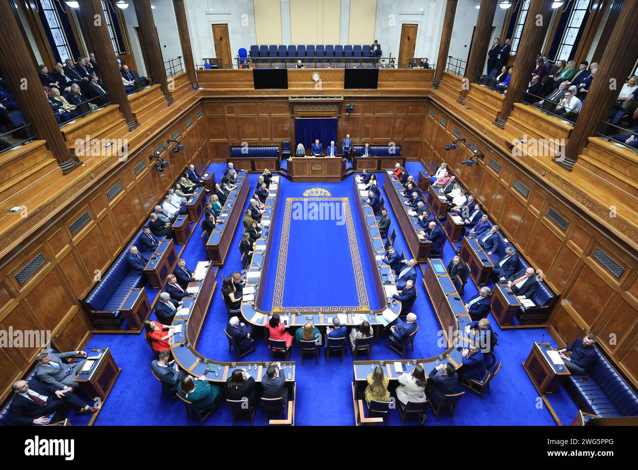 General view of the chamber of the Northern Ireland Assembly in ...