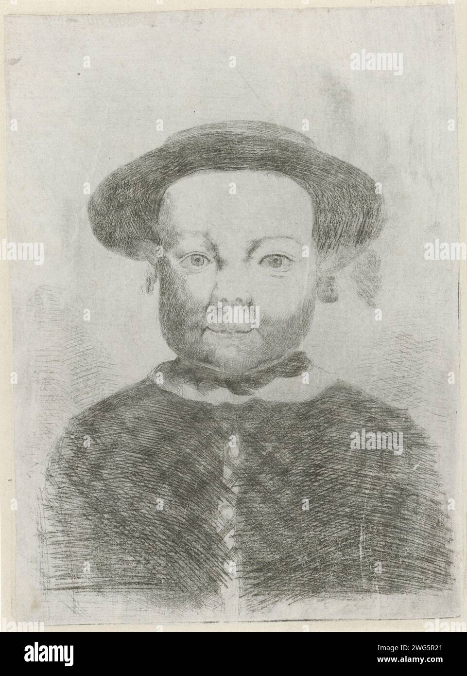 Children's head with convex cheeks and hat, Eberhard Cornelis Rahms ...