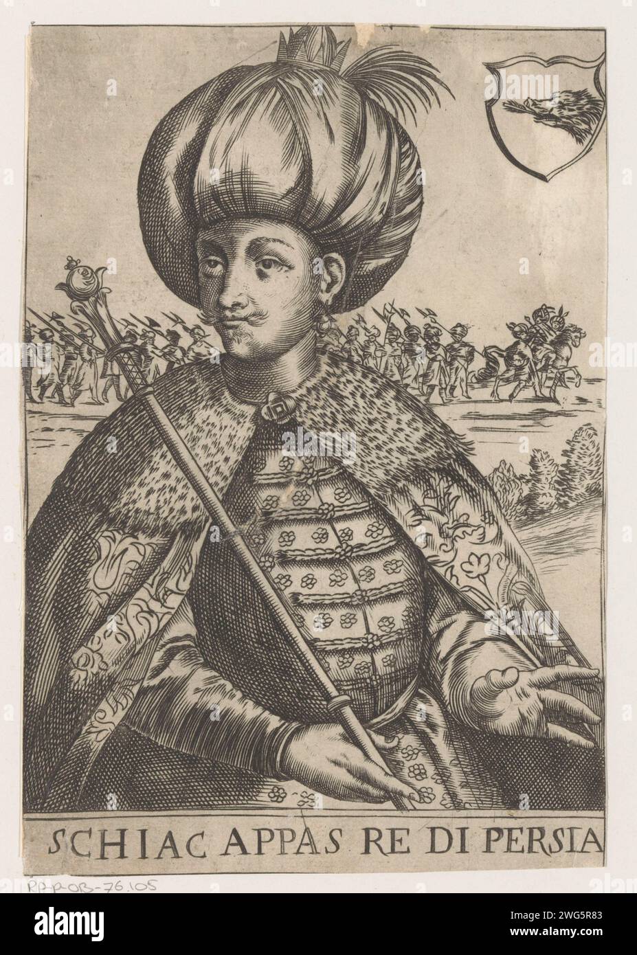 Portrait of Abbas I, Shah van Persia, Anonymous, 1600 - 1699 print ...