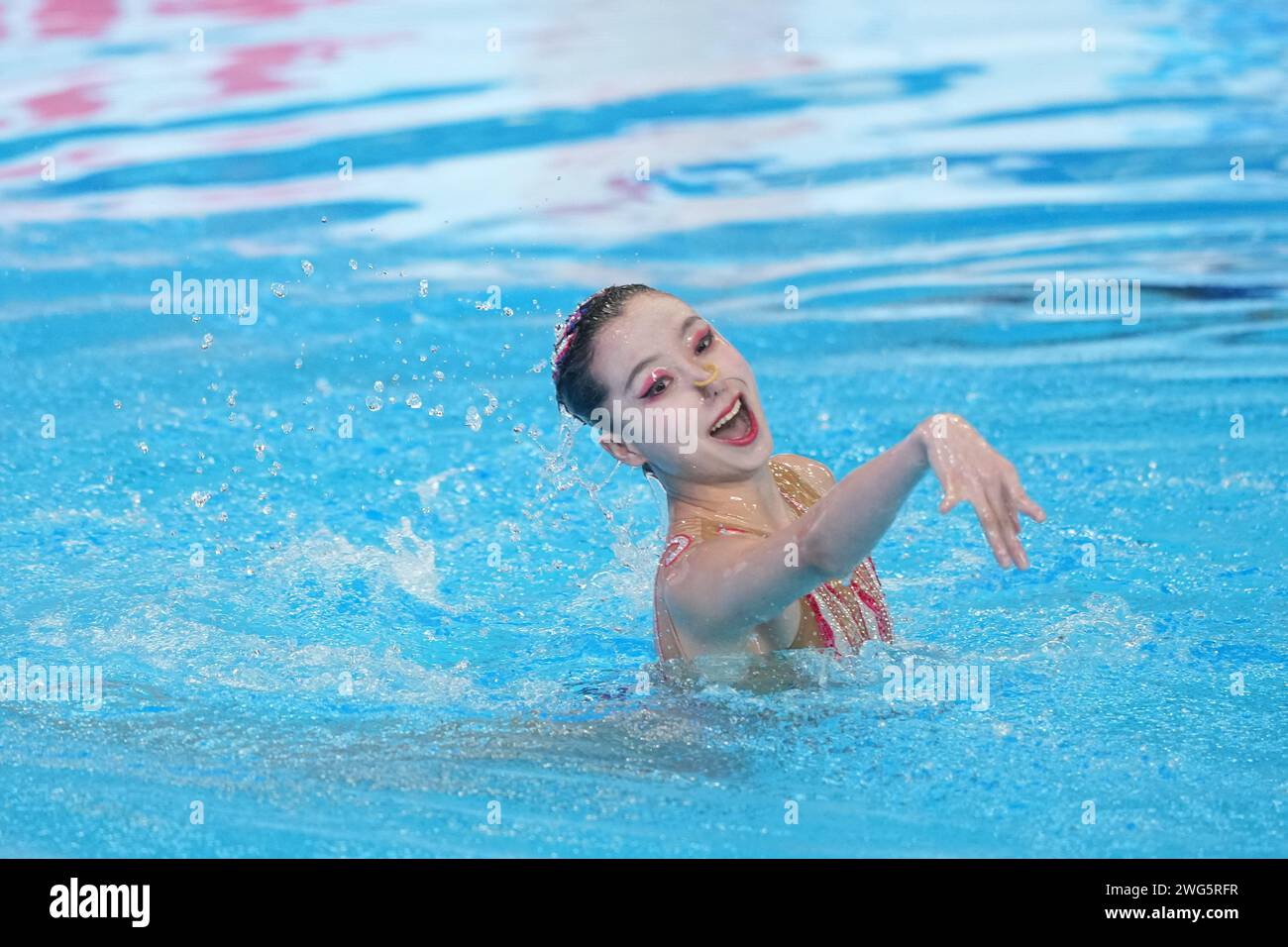 Doha, Qatar. 3rd Feb, 2024. China's Xu Huiyan competes during the women ...