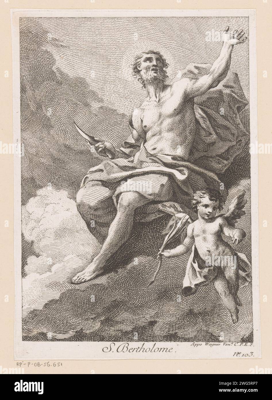 Heilige Bartolomeüs, Joseph Wagner (possibly), 1739 - 1780 print ...