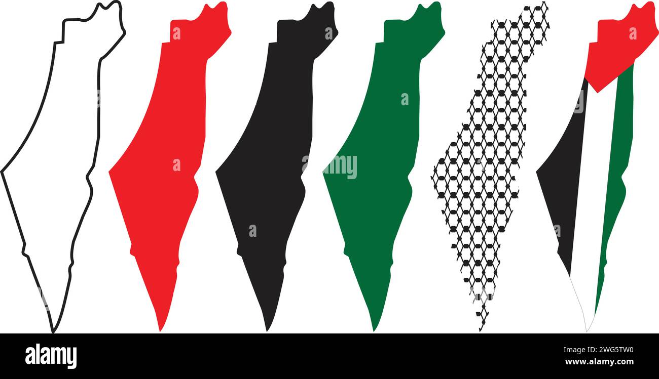 Set of Palestine map , vector illustration design Stock Vector Image ...