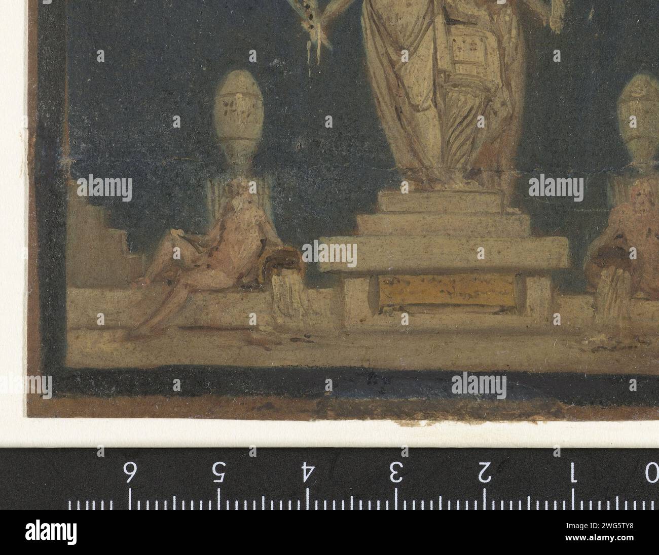 Monument with two standing figures and two current gods, Anonymous ...