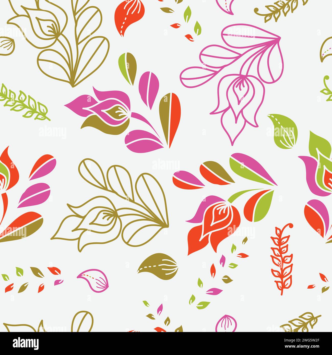 Floral brush strokes seamless pattern. Design for fashion textiles ...
