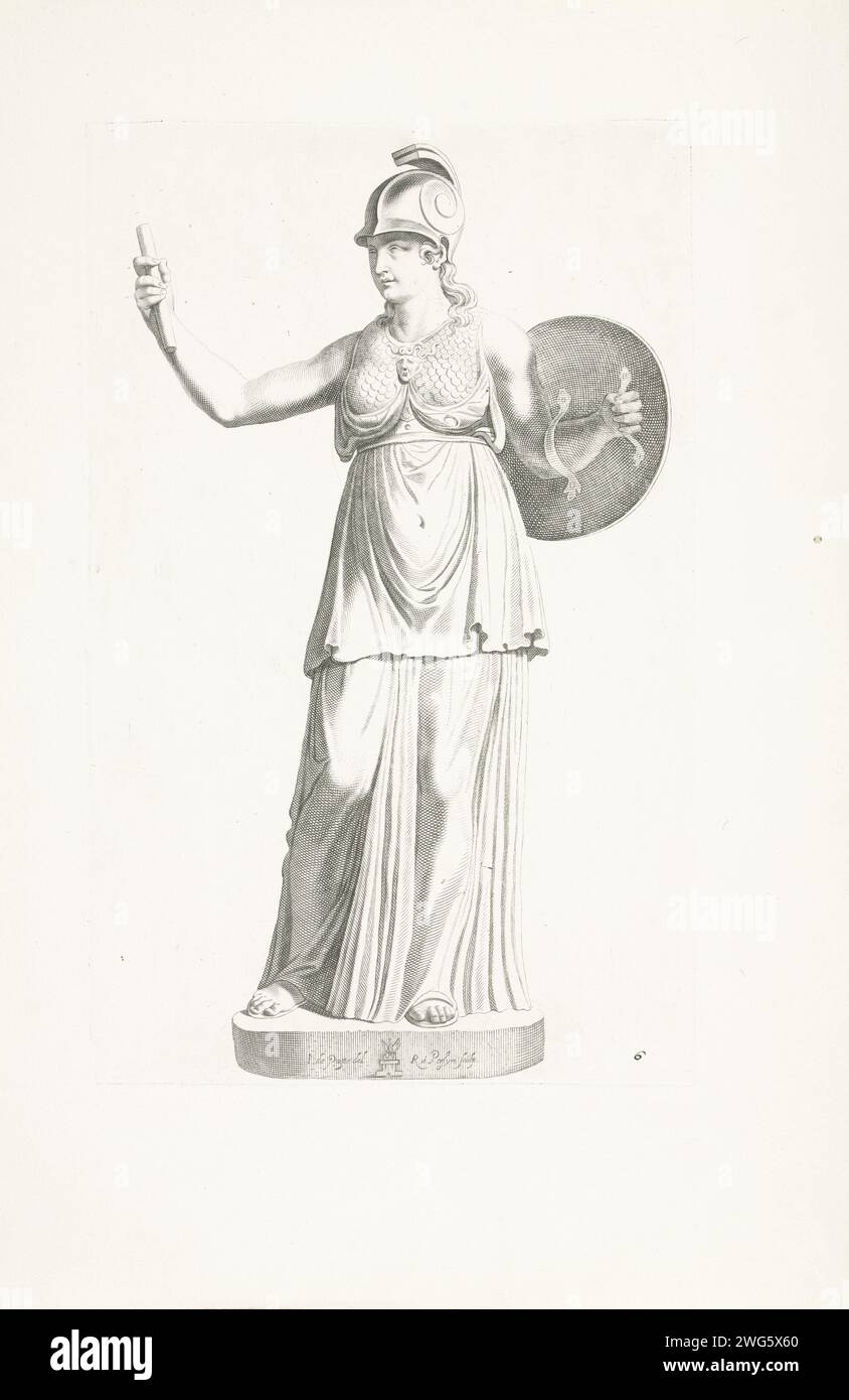 Statue of Minerva, Reinier van Persijn, after Joos de Pape, 1640 print ...