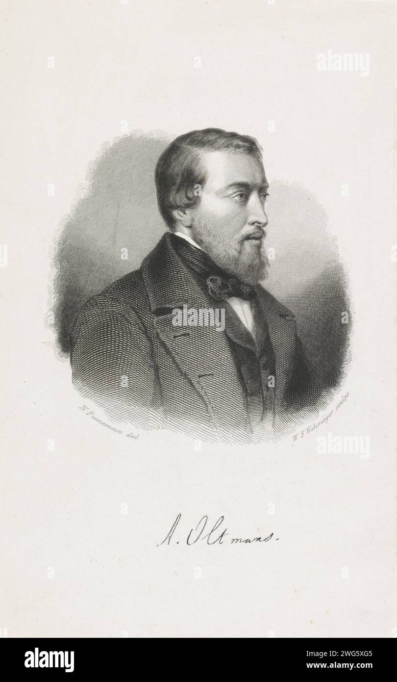 Portrait of Alexander Oltmans, Willem Frederik Wehmeyer, after Nicolaas ...
