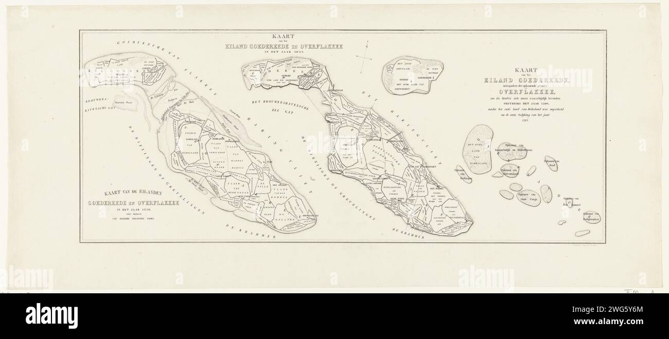 Map of the Islands Goeree and Overflakkee in the years approx. 1300 ...