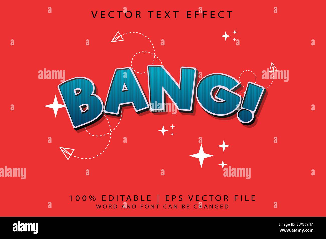 Text effect that can be edited Premium Vector of Bang 3D Cartoon Comic Style Stock Vector Image ...