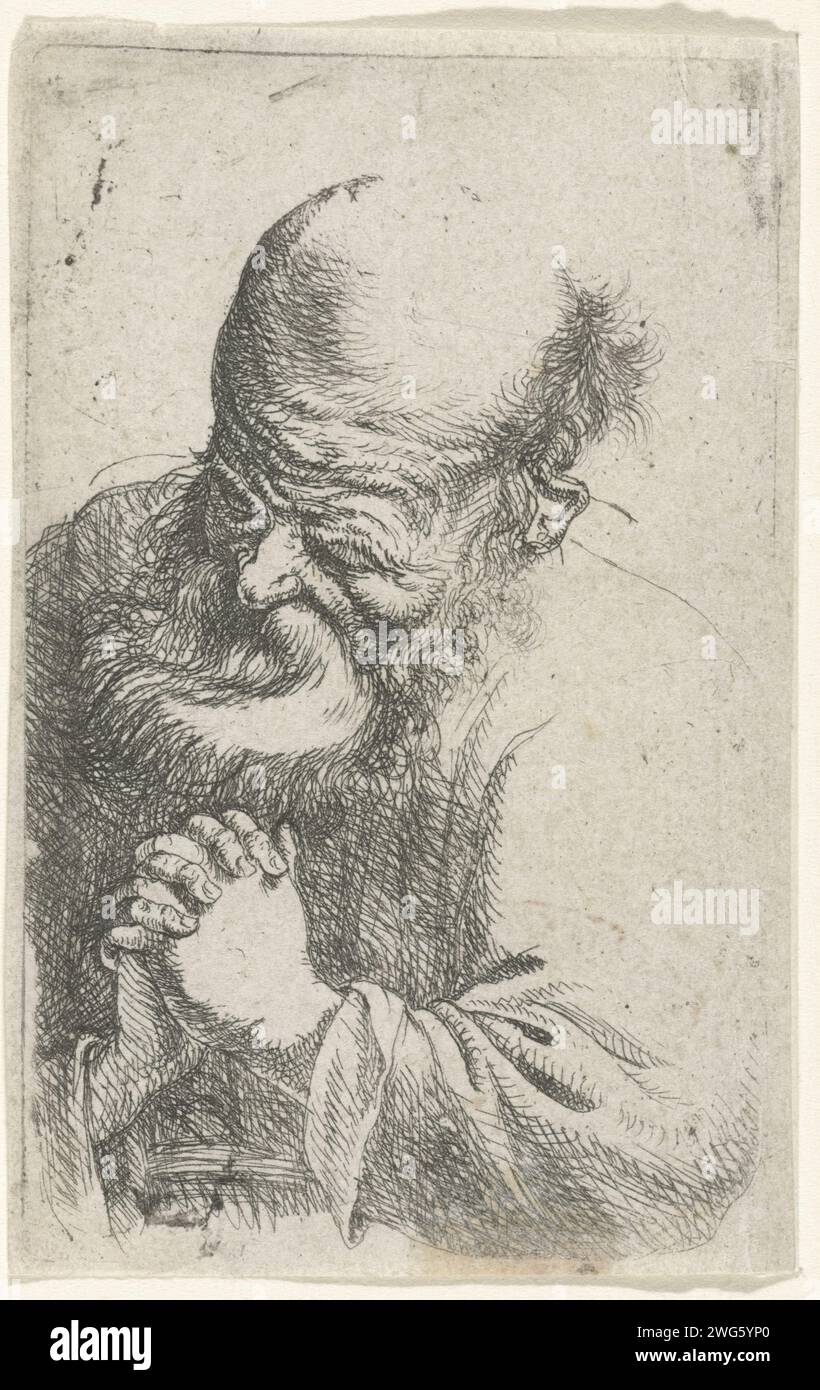 Old man with folded hands, Rembrandt van Rijn (Follower of), 1616 ...
