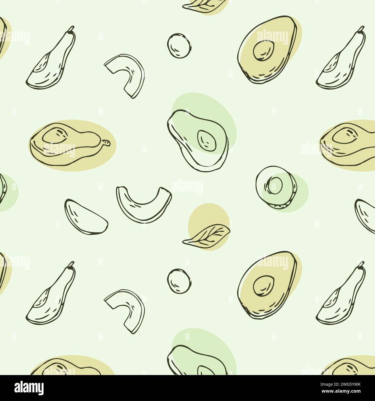Outline avocado fruit background with simple shapes. Vector ...