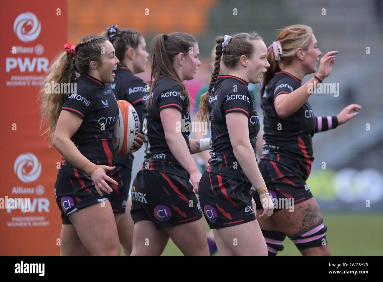 London, England on 3 February 2024. Sydney Gregson of Saracens Women ...