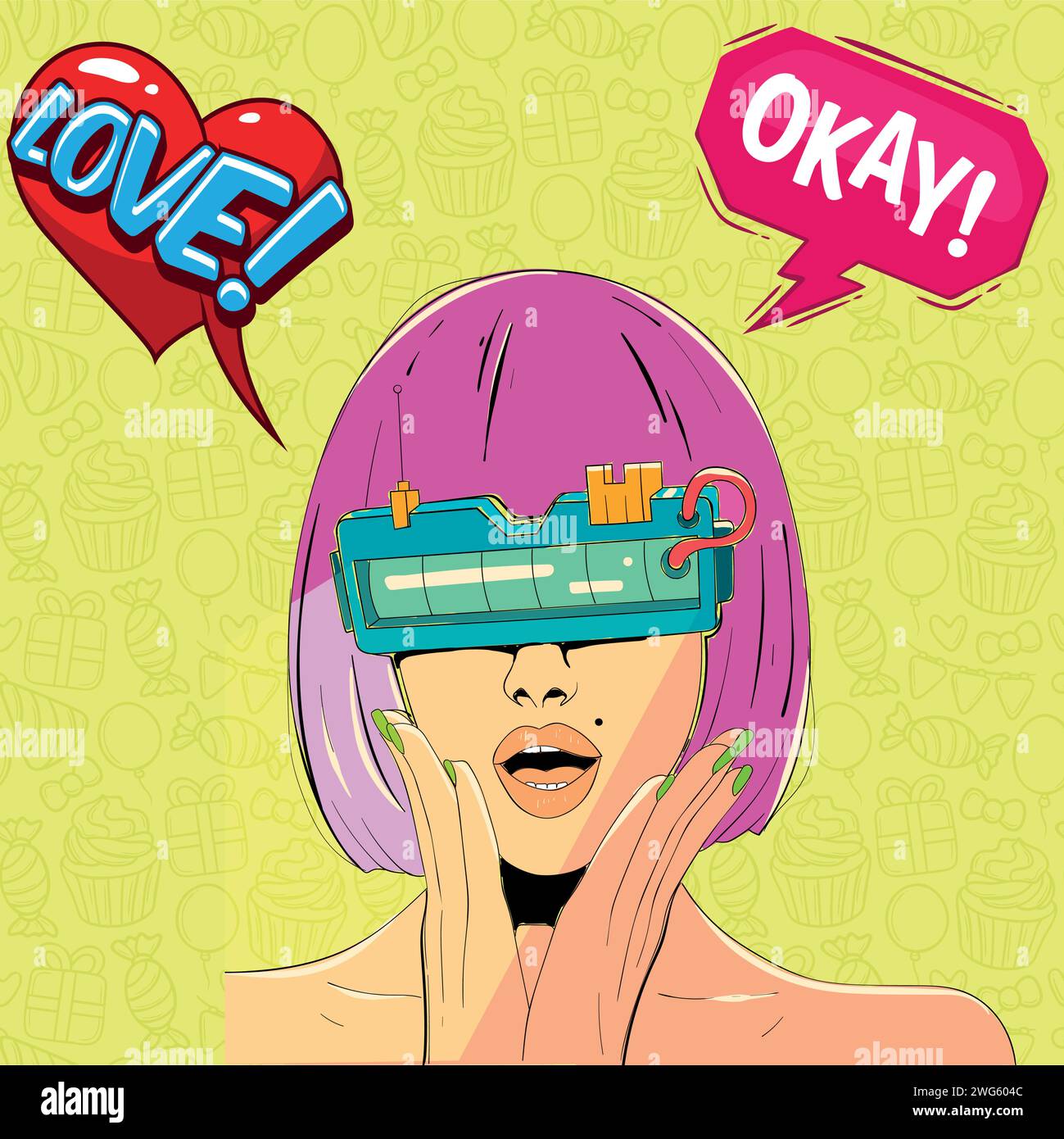 Couple love Valentines day pop art style Stock Vector Image & Art - Alamy