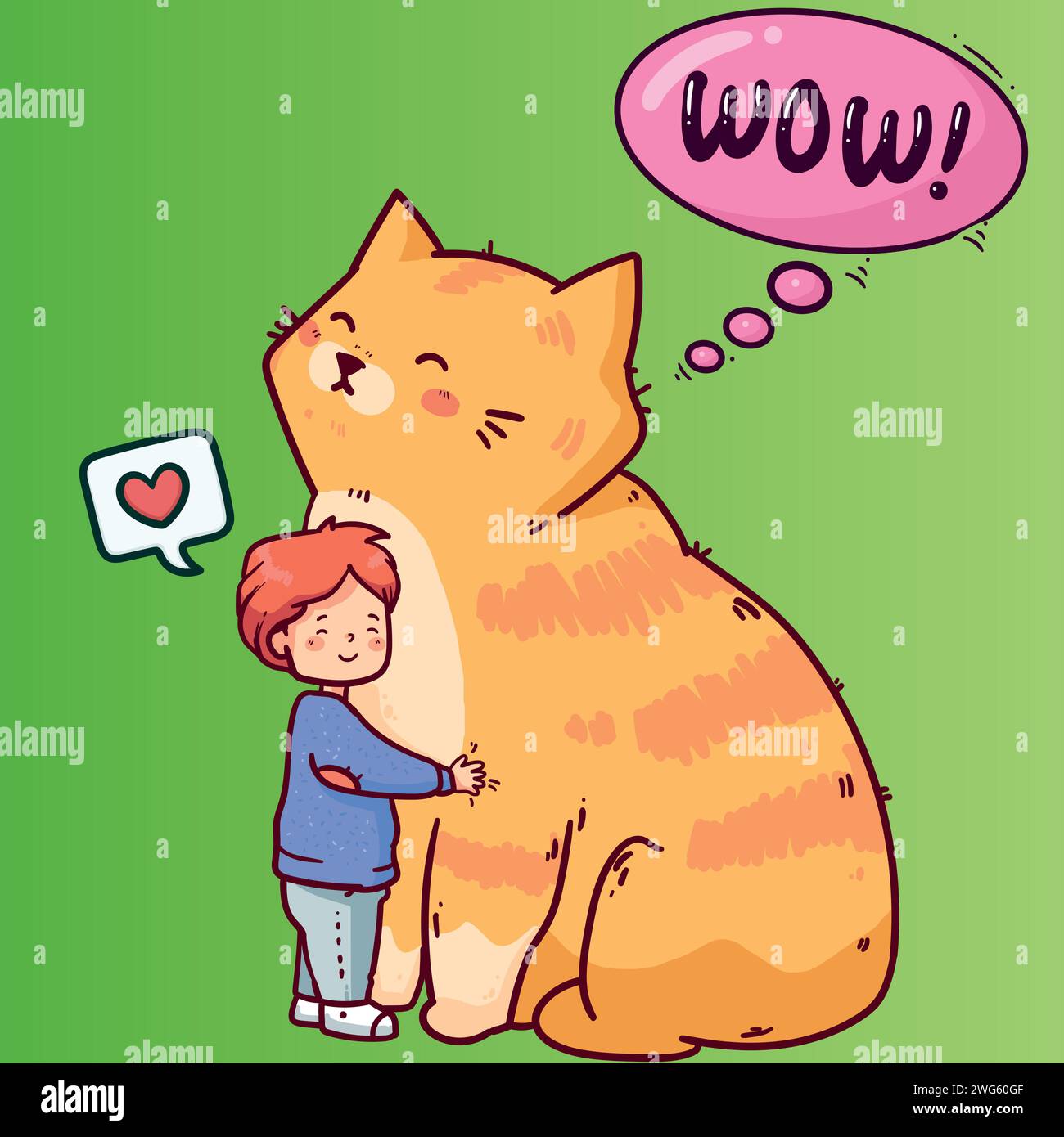 Cat and boy pop art style vector image Stock Vector Image & Art - Alamy
