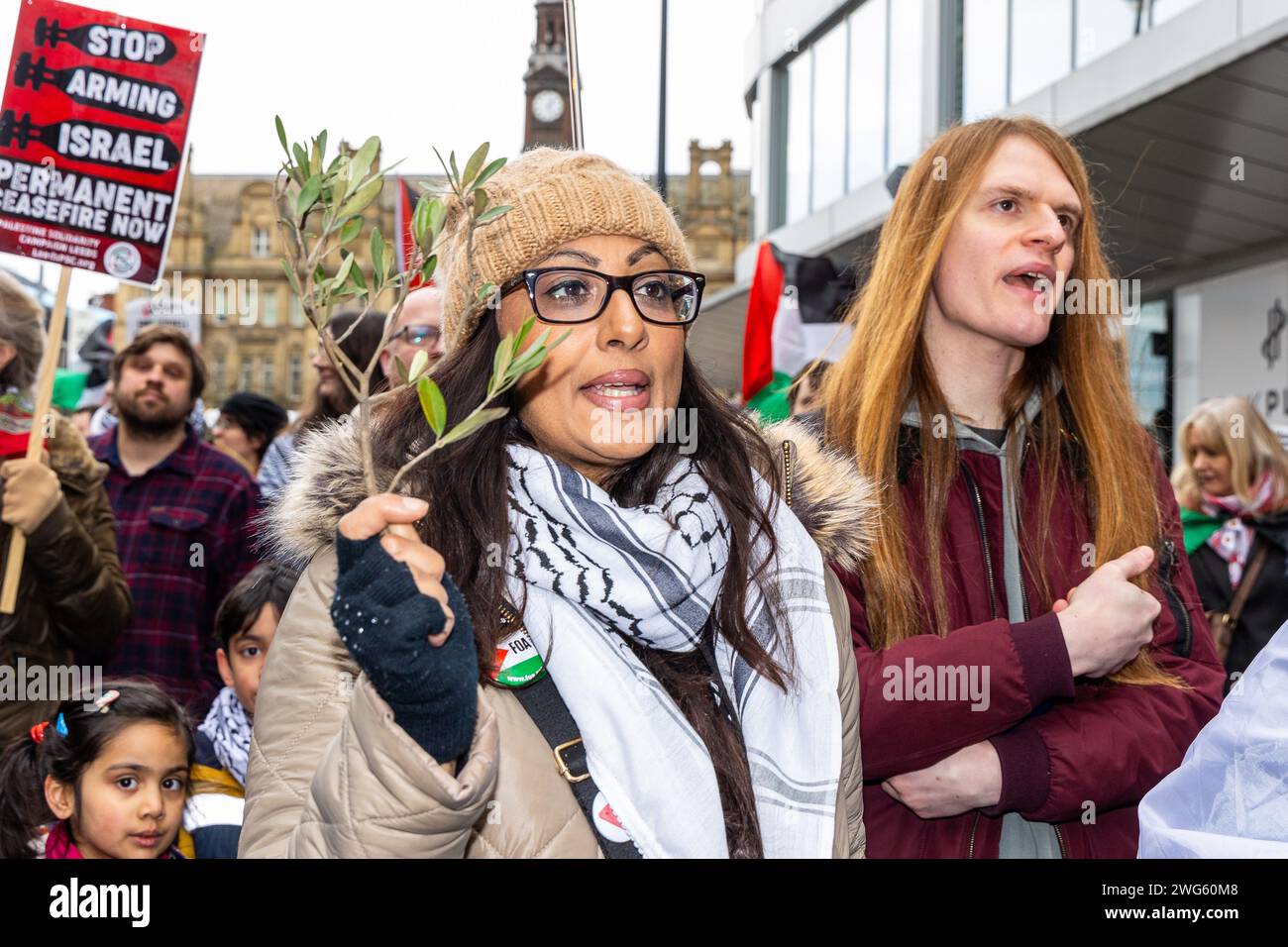 Leeds, UK, 03 February 2024, Leeds march for Palestine. Credit: Neil ...