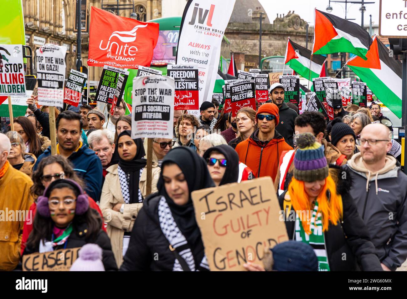 Leeds, UK, 03 February 2024, Leeds march for Palestine. Credit: Neil ...