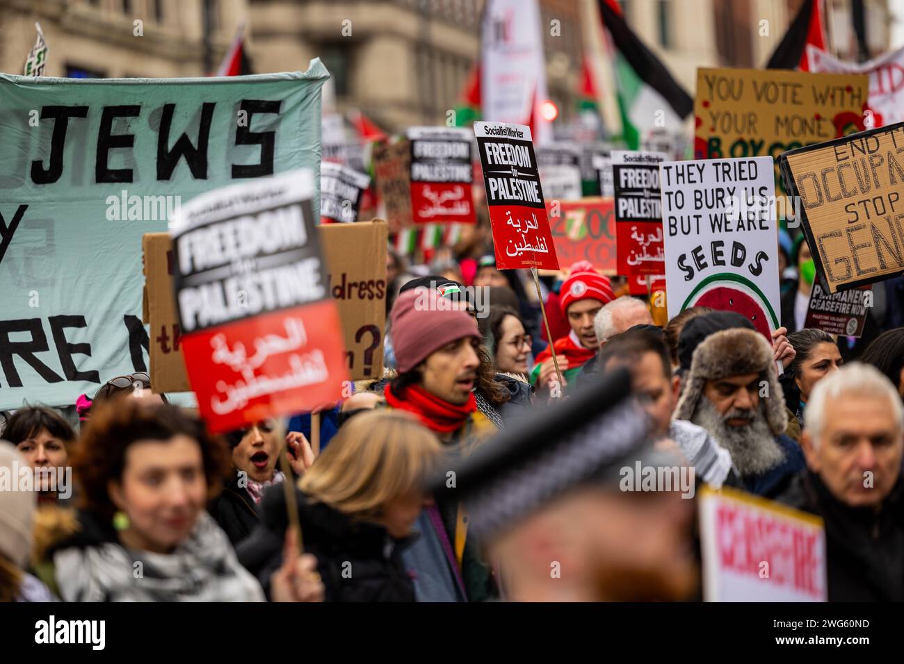 Leeds, UK, 03 February 2024, Leeds march for Palestine. Credit: Neil ...