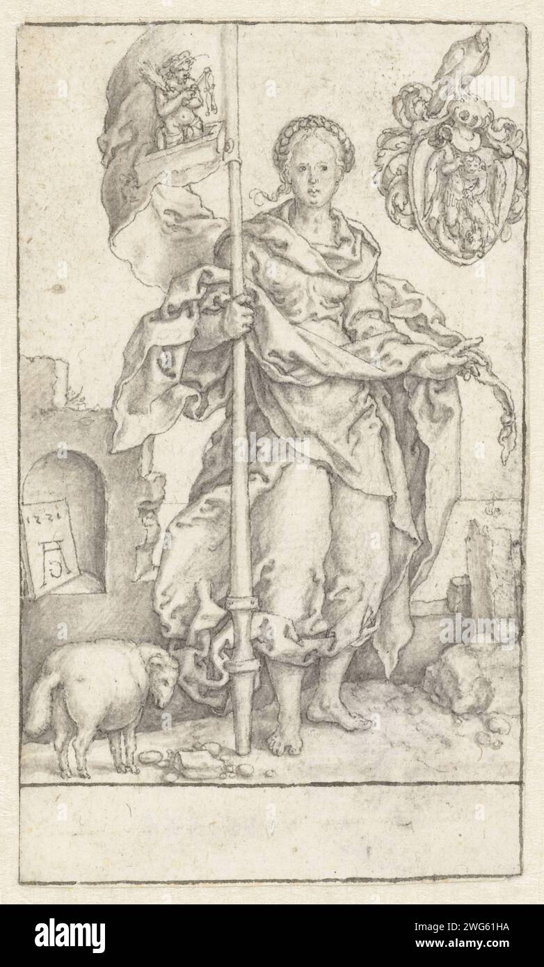 Humility, Heinrich Aldgrever, 1551 drawing Design for a print. paper ...