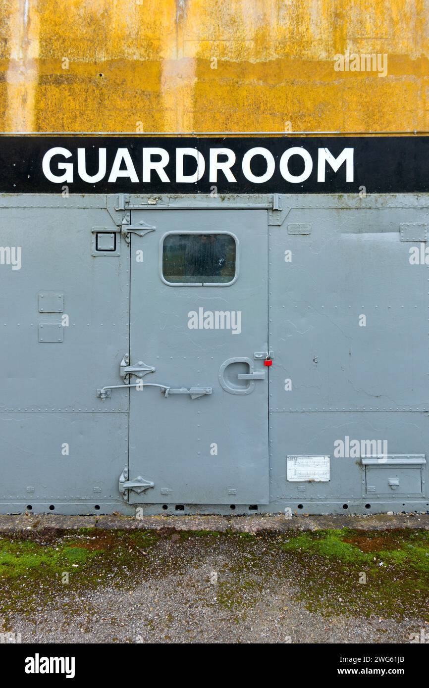 grey steel guardroom building MOD hack green secret bunker cheshire ...