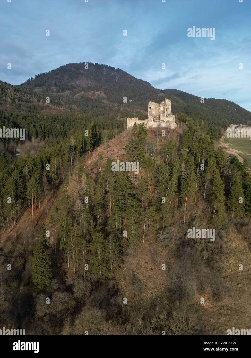 Aerial view of Likava castle, Slovakia Stock Photo - Alamy