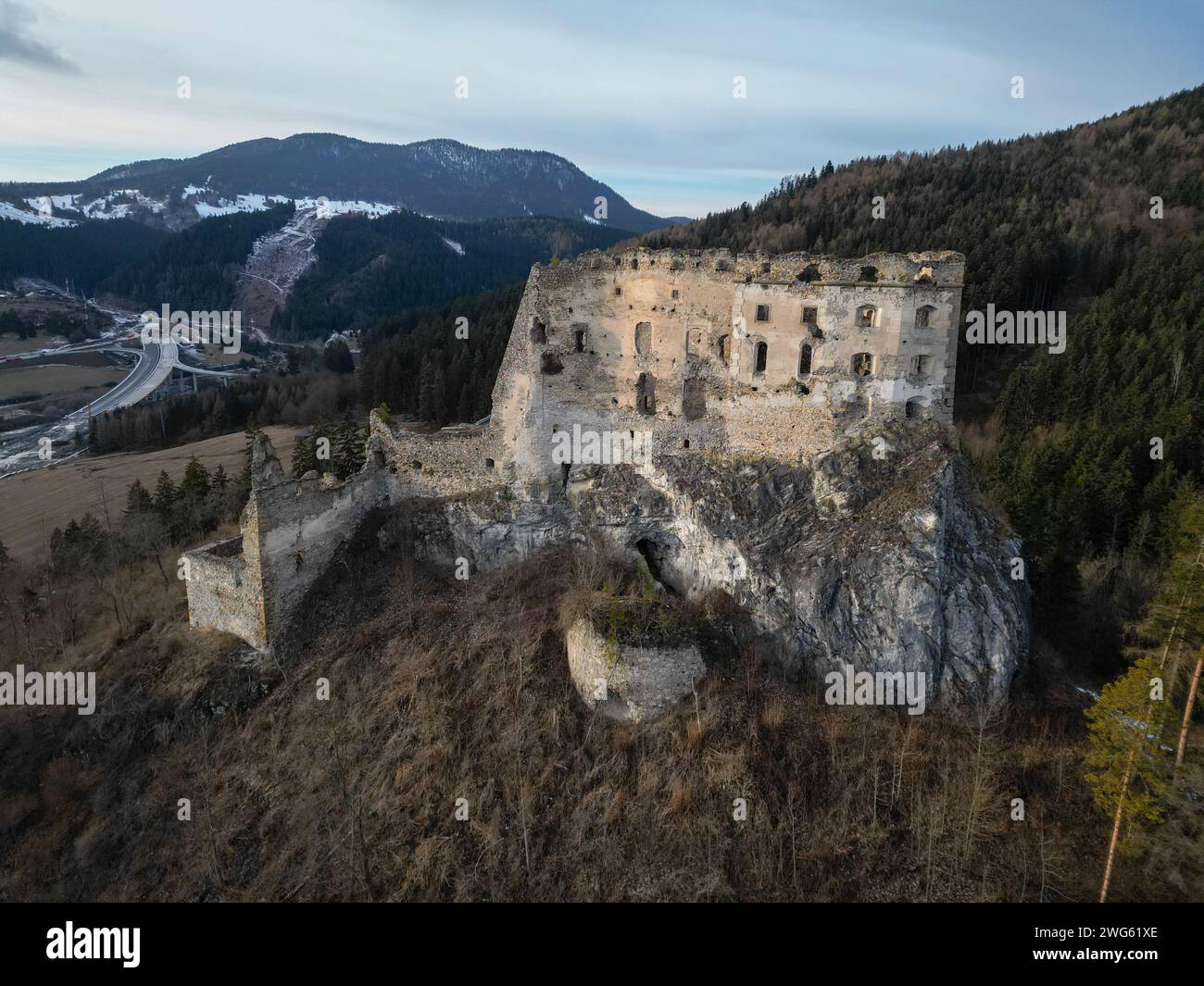 Aerial view of Likava castle, Slovakia Stock Photo - Alamy