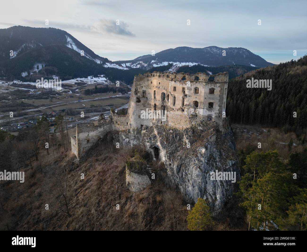 Aerial view of Likava castle, Slovakia Stock Photo - Alamy