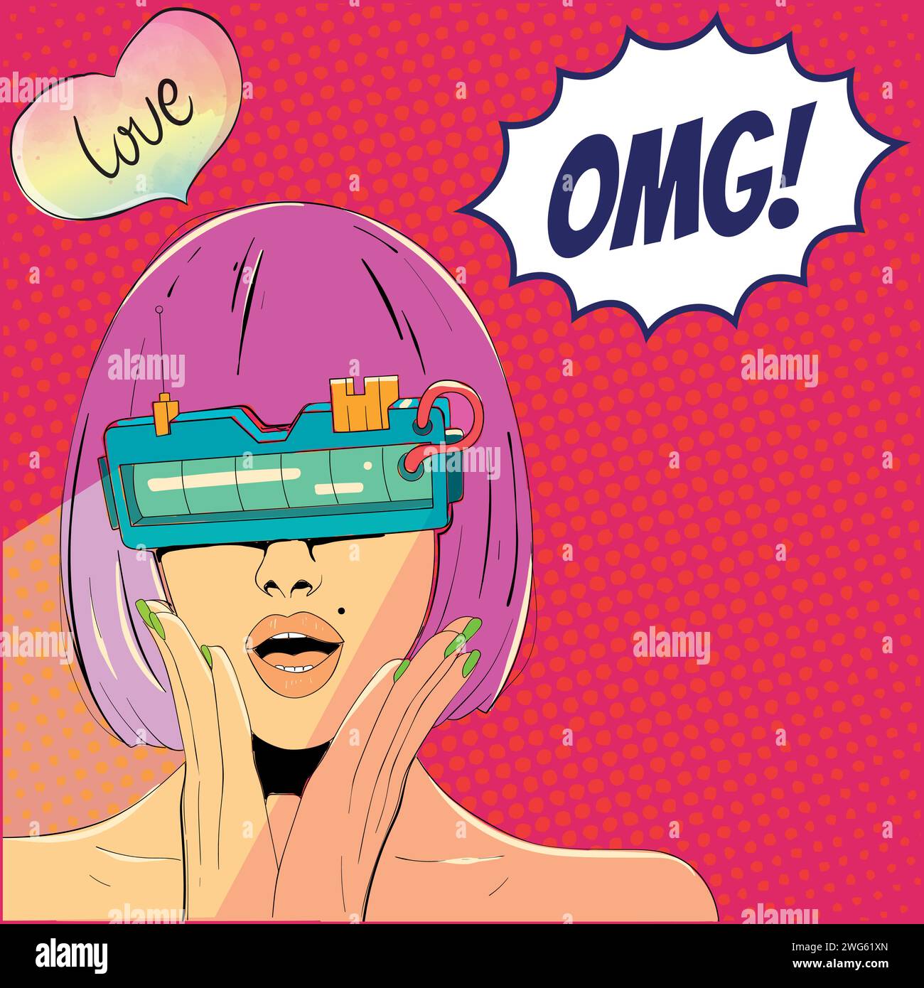 Couple love Valentines day pop art style Stock Vector Image & Art - Alamy