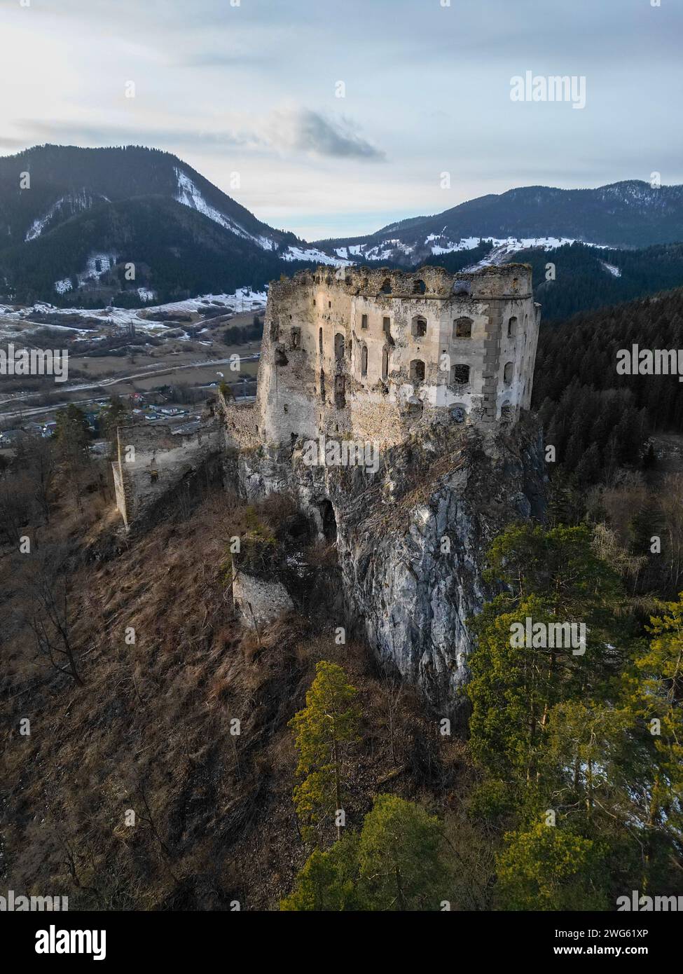 Aerial view of Likava castle, Slovakia Stock Photo - Alamy