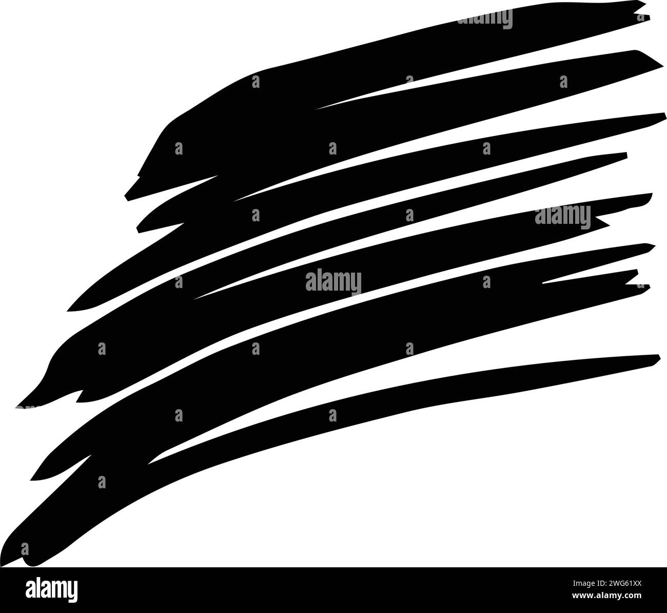 Scribble brush stroke element, abstract charcoal curly line ...