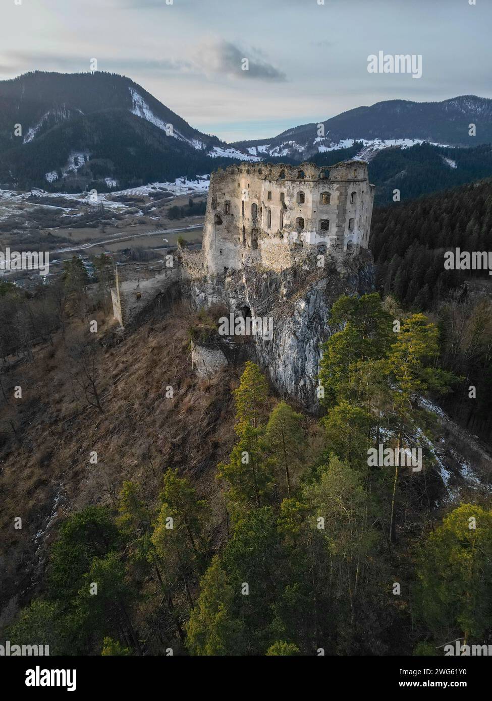 Aerial view of Likava castle, Slovakia Stock Photo - Alamy