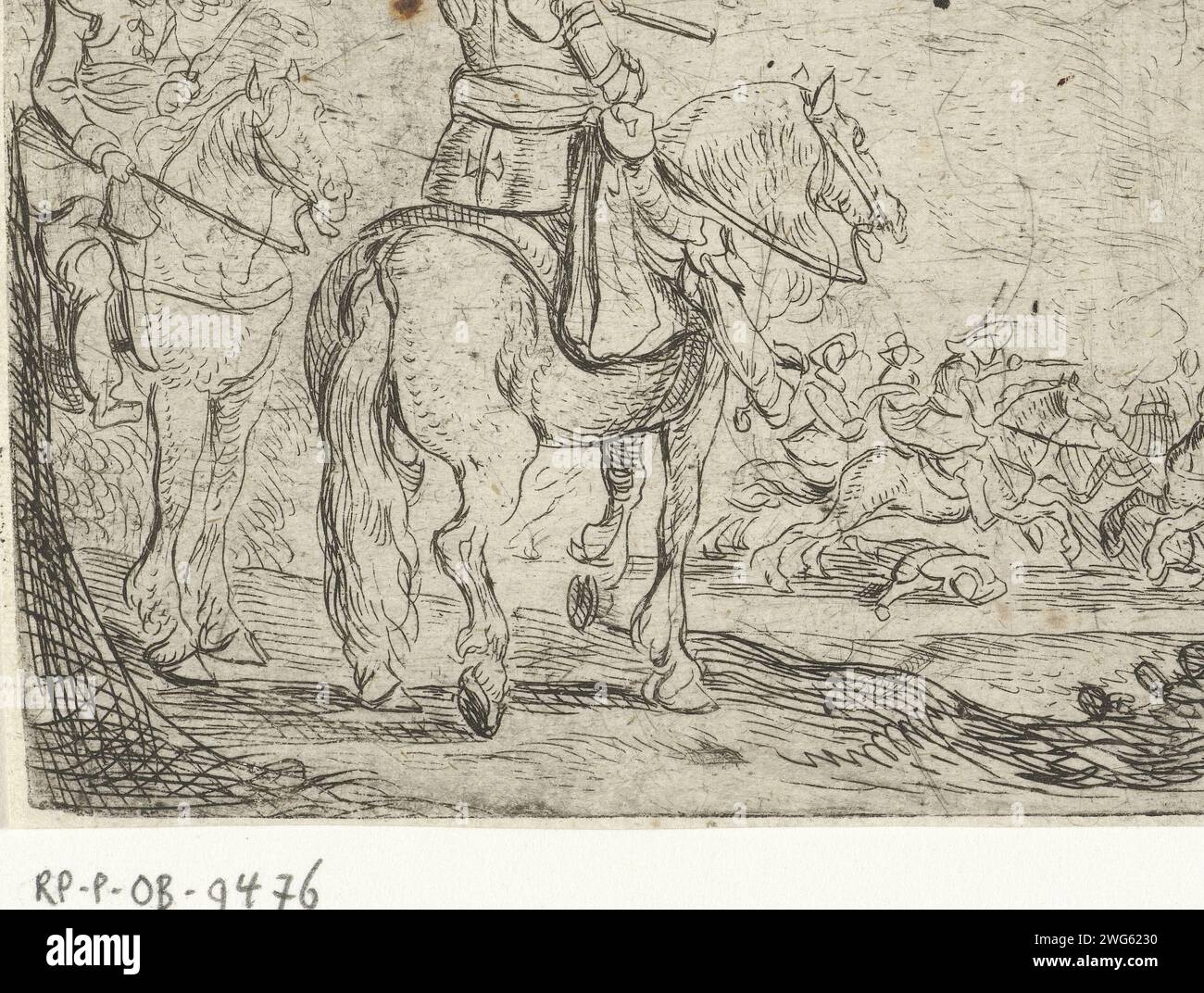 Two riders at a cavalry fight, Jan Martszen de Jonge, 1619 - 1649 print ...