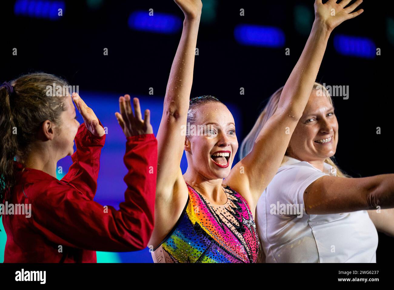 Doha, Qatar. 03rd Feb, 2024. Jacqueline Simoneau of Canada celebrates ...