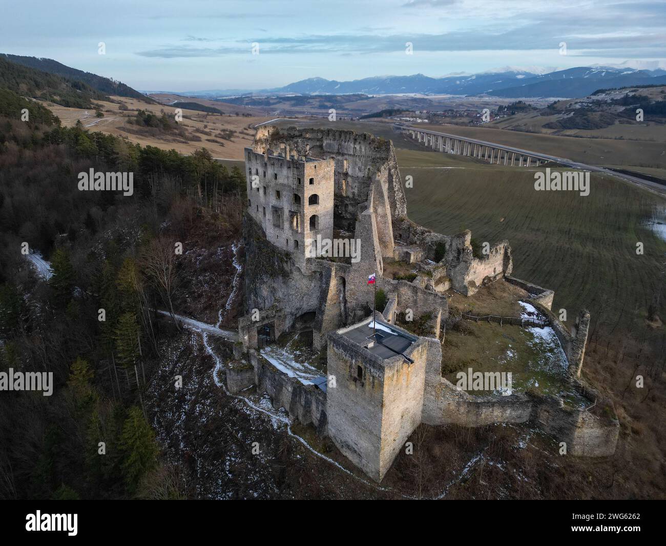 Aerial view of Likava castle, Slovakia Stock Photo - Alamy