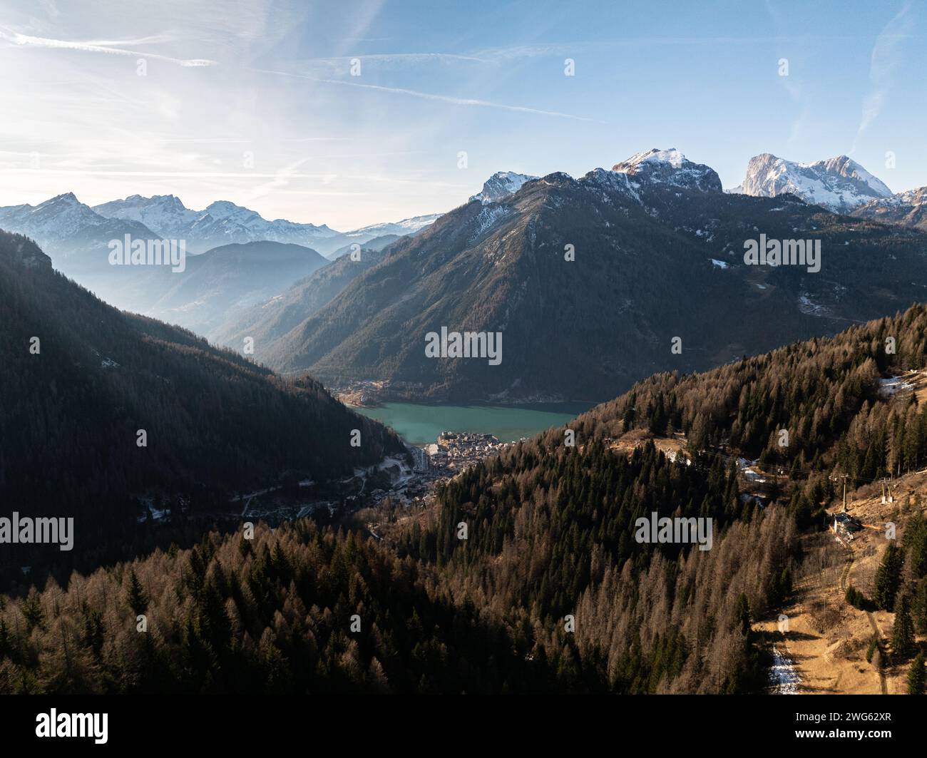 Alleghe village in the province of Belluno in the Italian region of ...