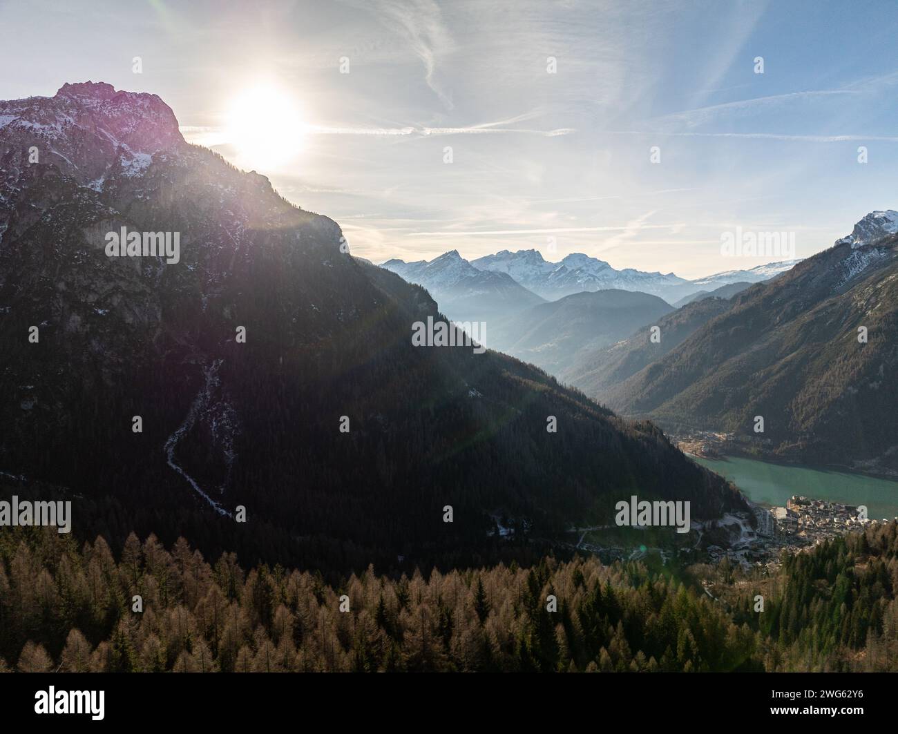 Alleghe village in the province of Belluno in the Italian region of ...